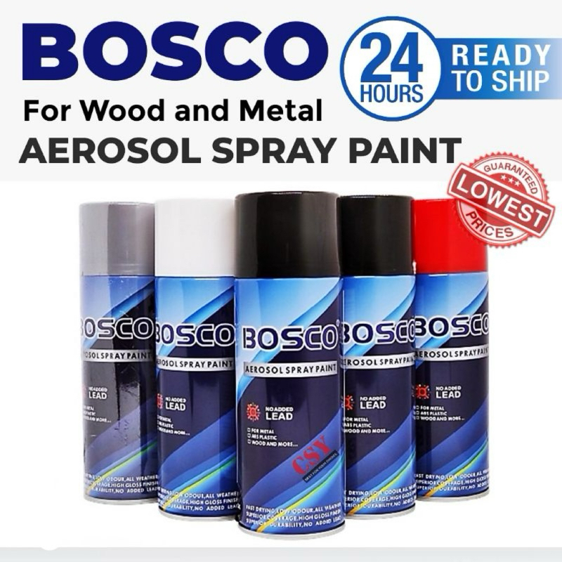 (Ready Stock) BOSCO Aerosol Spray Paint STANDARD Cat Sembur Spray Paint ...