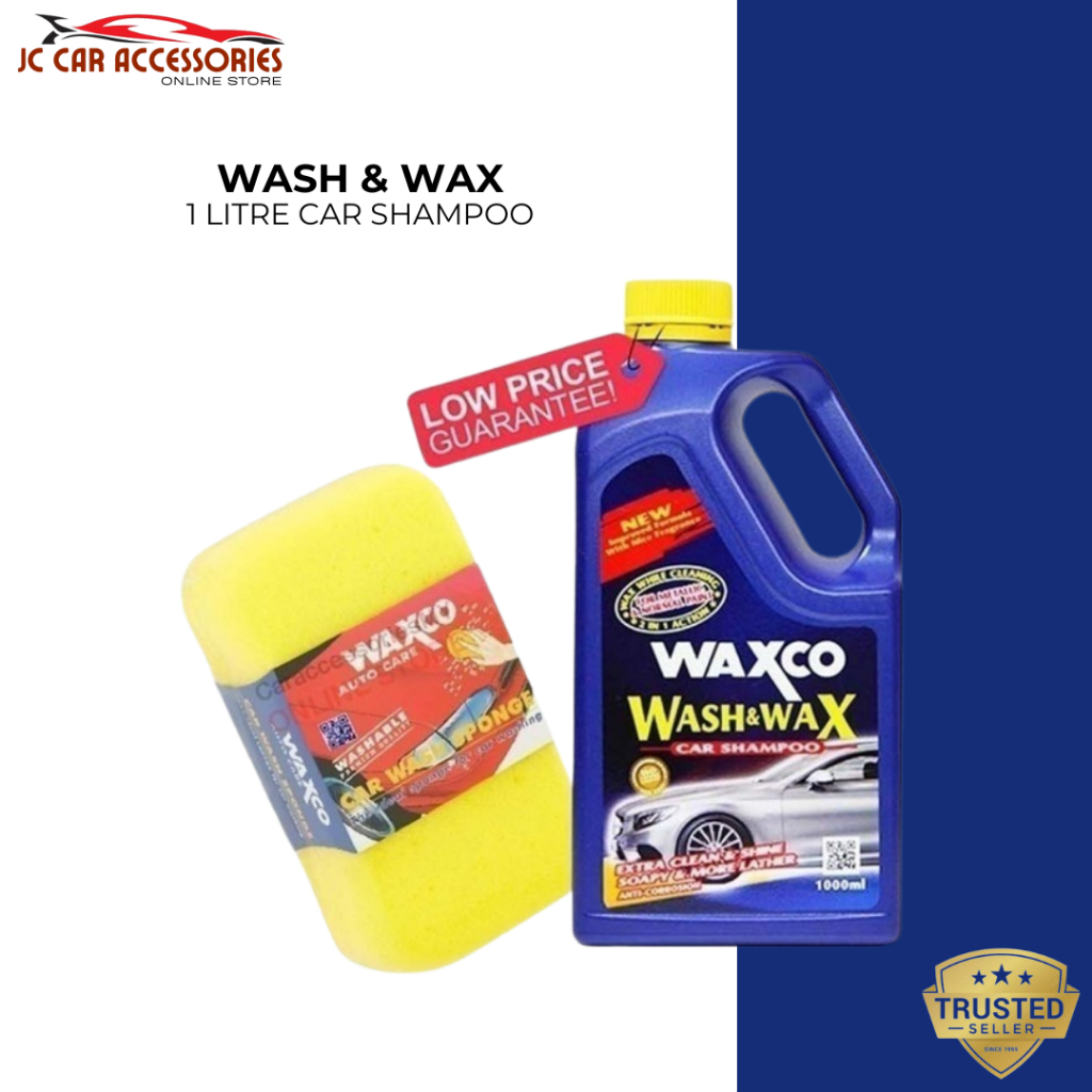 Waxco Wash & Wax Car Liquid Shampoo 1000ml Sabun Cuci Kereta Syampu 洗车液 ...