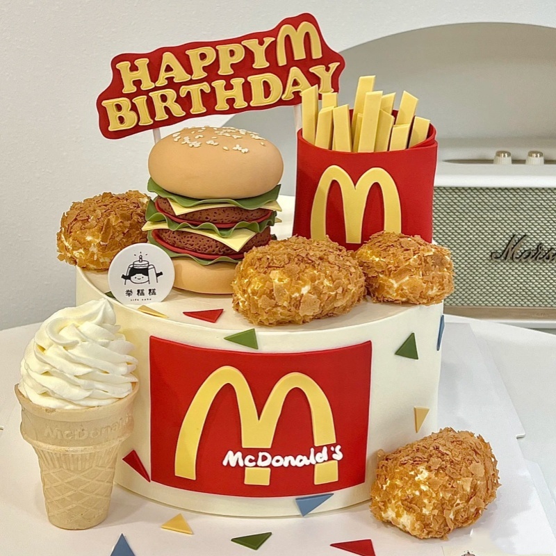 [Ready Stock] MCD McDonald cake decorations 麦当劳薯条汉堡炸鸡可乐摆件蛋糕装饰摆件 ...