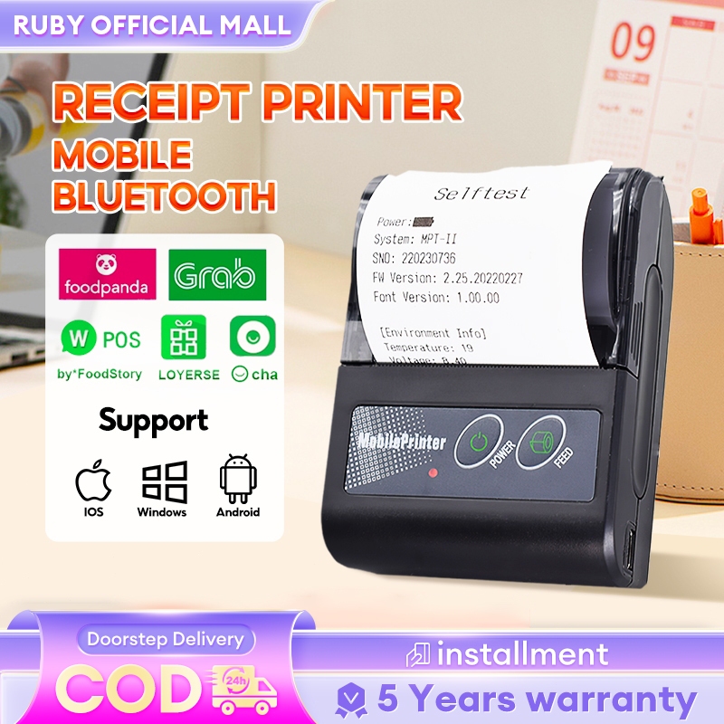 Bluetooth Printer Receipt Printer IOS/Andoird Receipt 58mm Printer Mini ...