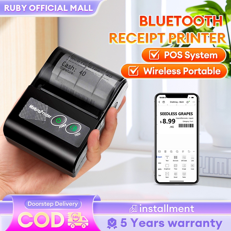 Bluetooth Printer mini Receipt Printer IOS/Andoird Receipt 58mm SRS 69 ...