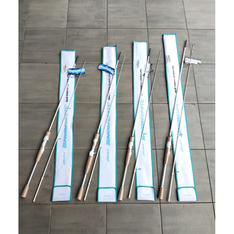 ASUKA SNOW WHITE FISHING ROD SPINNING/BAITCASTING ROD PUTIH | Shopee ...