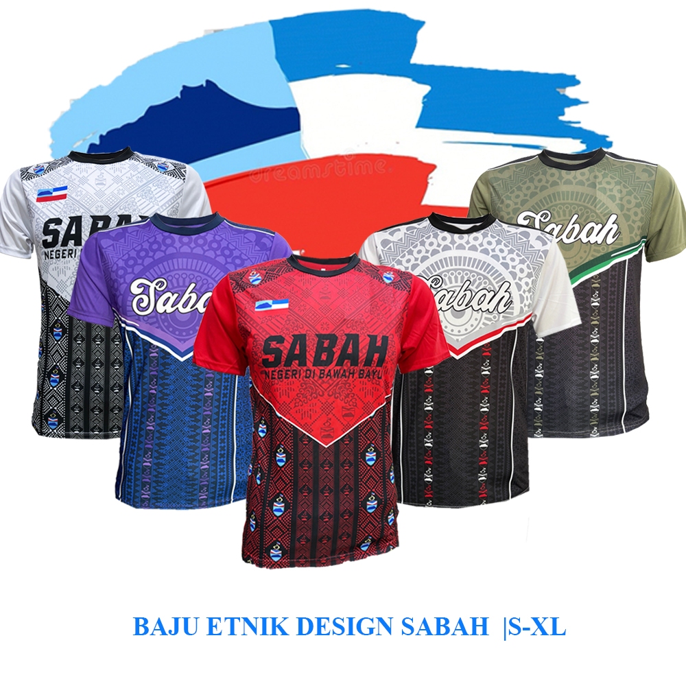 BAJU JERSEY ETNIK DESIGN SABAH TSHIRT ETNIK SABAH | S-XL | Shopee Malaysia