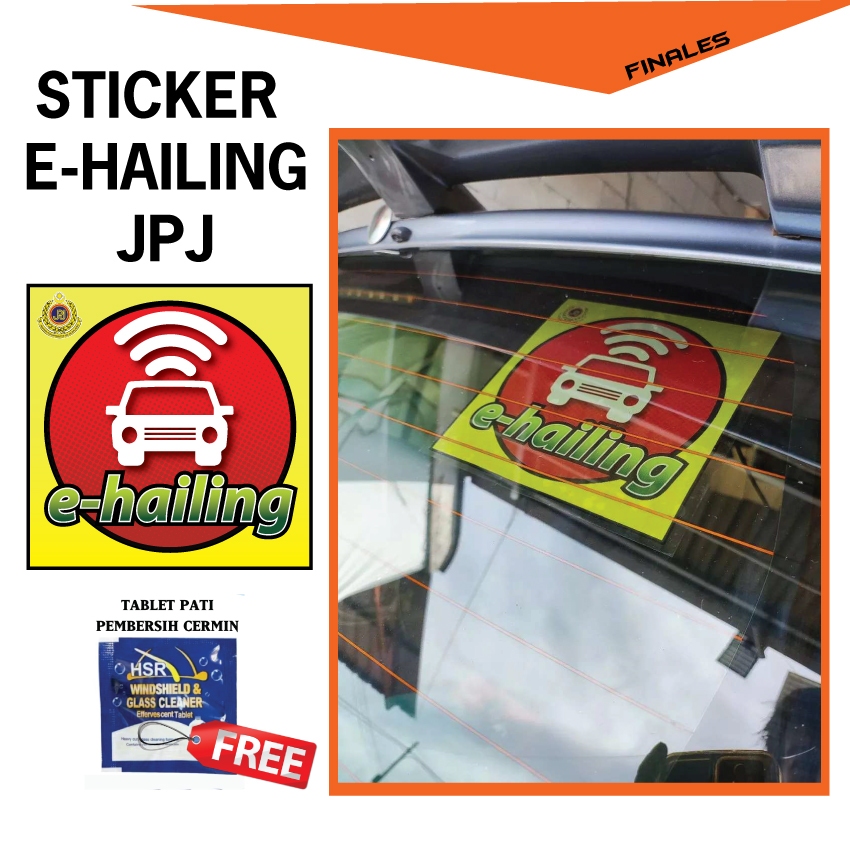 E-Hailing Sticker Pelekat Kereta Ehailing Car Sticker Pelekat Cermin ...