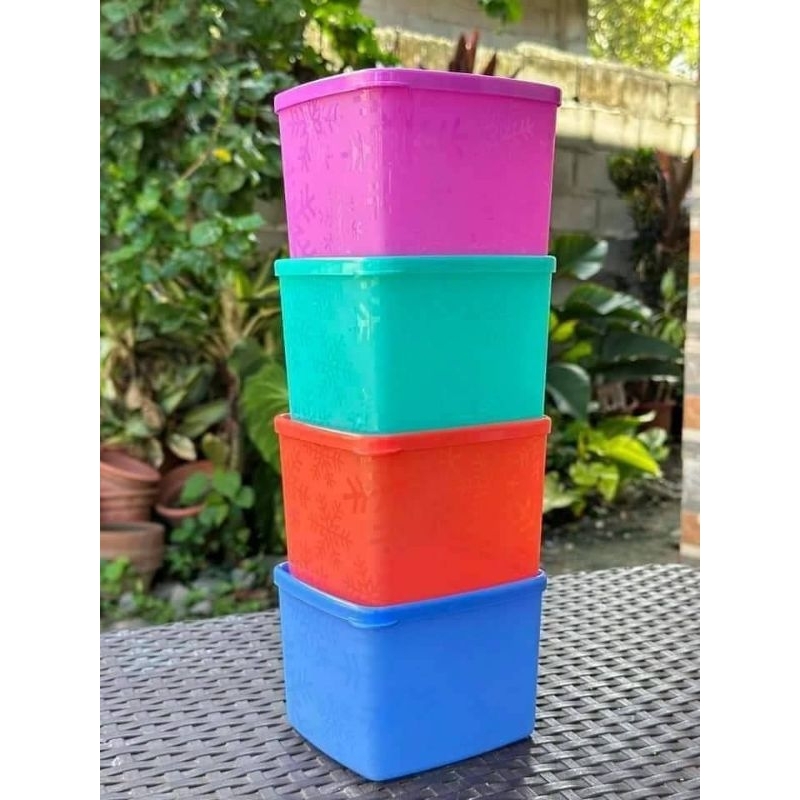 Tupperware Snowflake Medium Square Round (4) 800ml | Shopee Malaysia