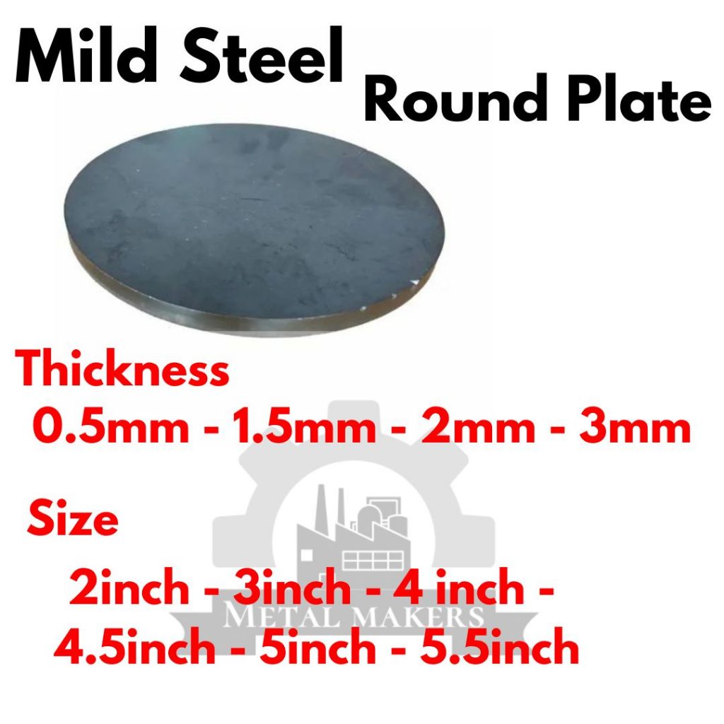 Mild Steel (Round Plate) BESI BULAT 1MM / 1.5MM / 2MM / 3MM Custom Cut ...