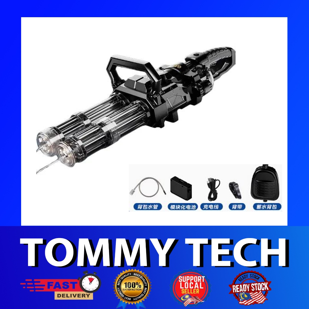 Gatling electric water gun double-barreled rotating high-pressure ...