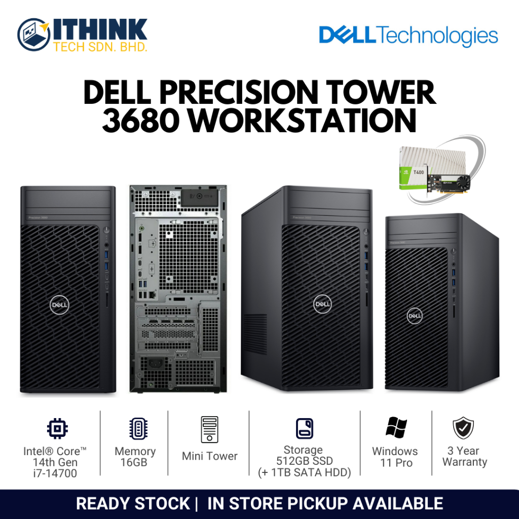DELL PRECISION 3680 TOWER WORKSTATION (I7 14TH GEN 14700, 16GB, 512GB ...