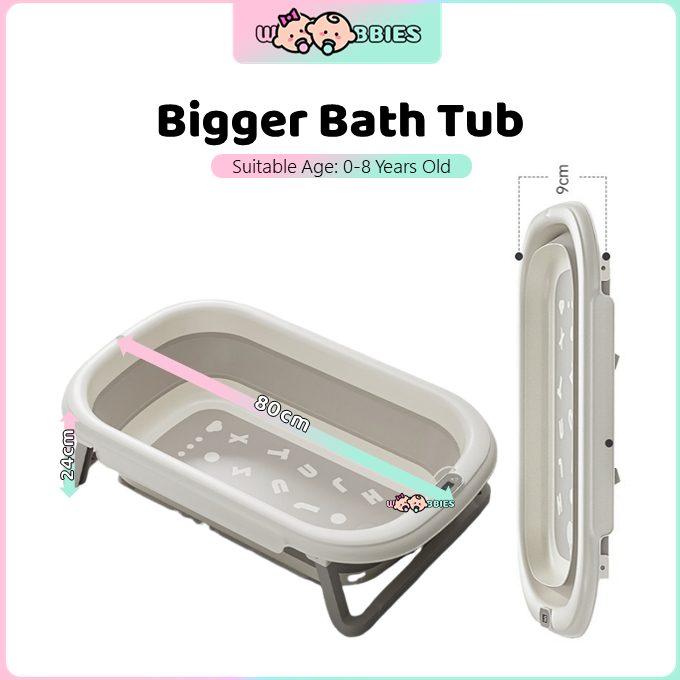 👶🏻Woobbies Foldable Baby Bath Tub Basin Mandi Baby Bathtub Tub Mandi ...