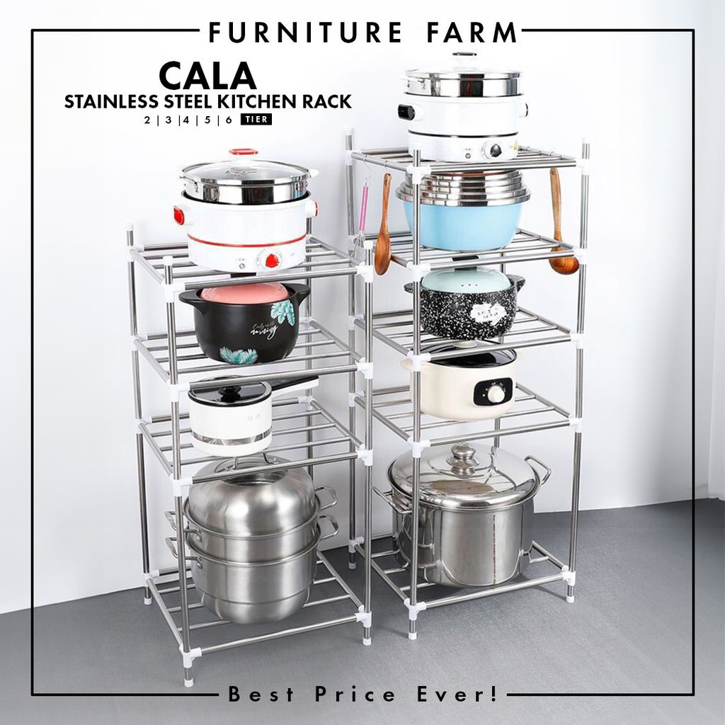 F&F: Cala Kitchen rack stainless steel/dish rack/pan rack/pot rack/rak ...