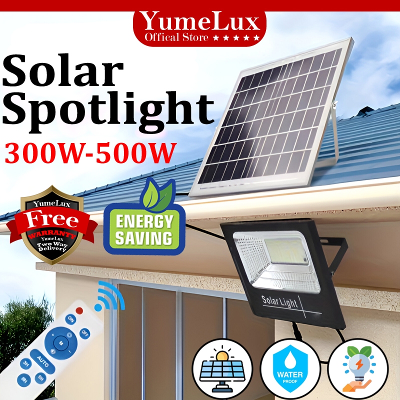YumeLux LED Solar Light Outdoor Lighting Spotlight Sensor Timer Lampu ...