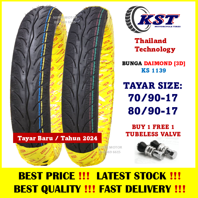 TAYAR MOTOR 70/90-17 & 80/90-17 TUBELESS TYRE BUNGA TT / BUNGA 100 ...