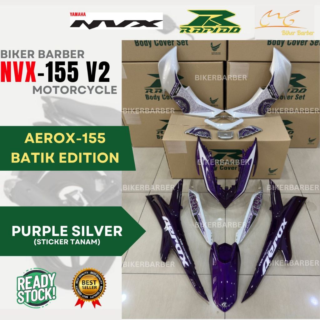 RAPIDO Coverset Yamaha Nvx V2 Aerox-155 Batik Edition Purple Red Blue ...