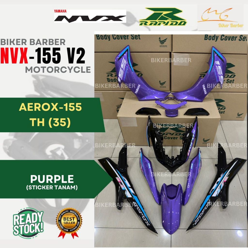 RAPIDO Coverset Yamaha Nvx V2 Aerox-155 TH (35) Purple Red Light Nardo ...