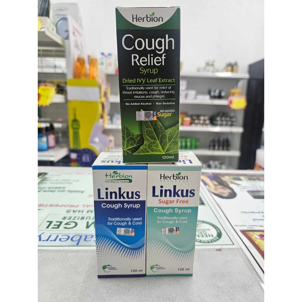 Linkus Cough Syrup 120ml /Linkus Cough Syrup Sugar Free 120ml/Herbion ...