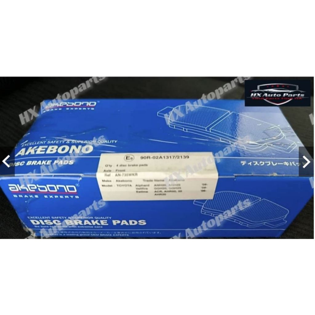 GENUINE AKEBONO FRONT BRAKE PAD ~TOYOTA CAMRY ACV41/ ACV40/ ACV51/ASV50 ...