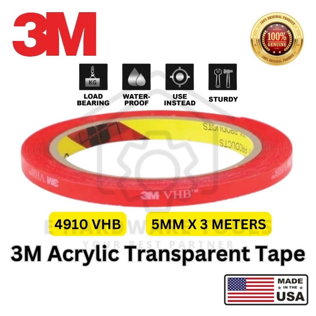 3M 4910 VHB Tape 3M Double Sided Tape High Temperature Transparent ...
