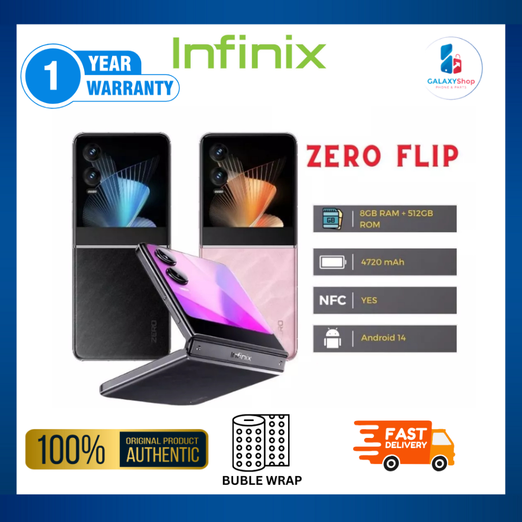 Infinix Zero Flip 5G (8GB RAM+512GB ROM) Smartphone 120Hz 6.7" Foldable AMOLED Display ...