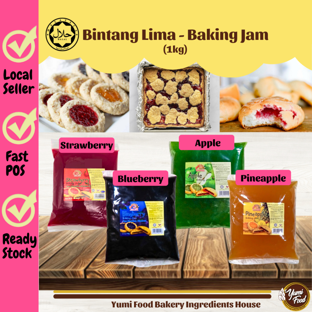 [READY STOCK] HALAL Bintang Lima Baking Jam 1kg/ Strawberry/Apple ...