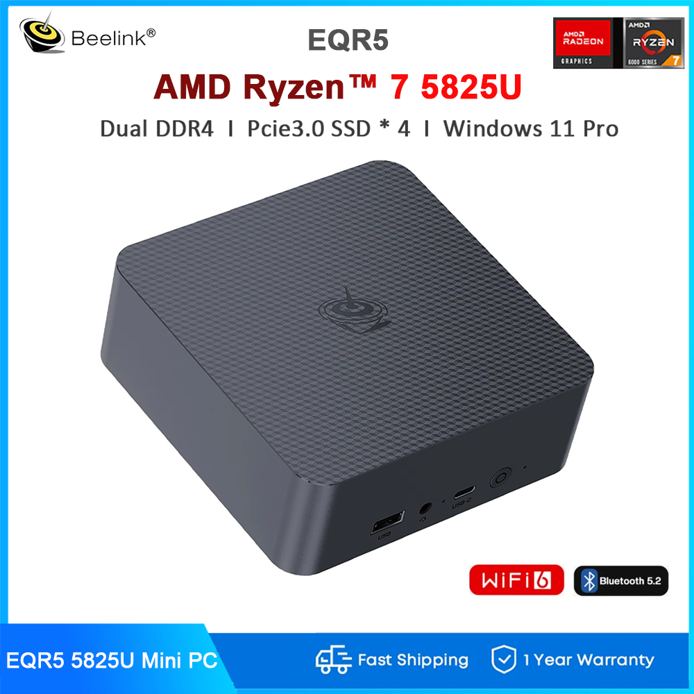 Beelink EQR5 Ryzen 7 5650U MINI PC WIFI 6 BT5.2 WINS 11 PRO DDR4 32GB ...