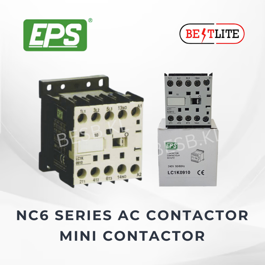 EPS MINI CONTACTOR 20A 4P NC6 SERIES AC CONTACTOR | Shopee Malaysia