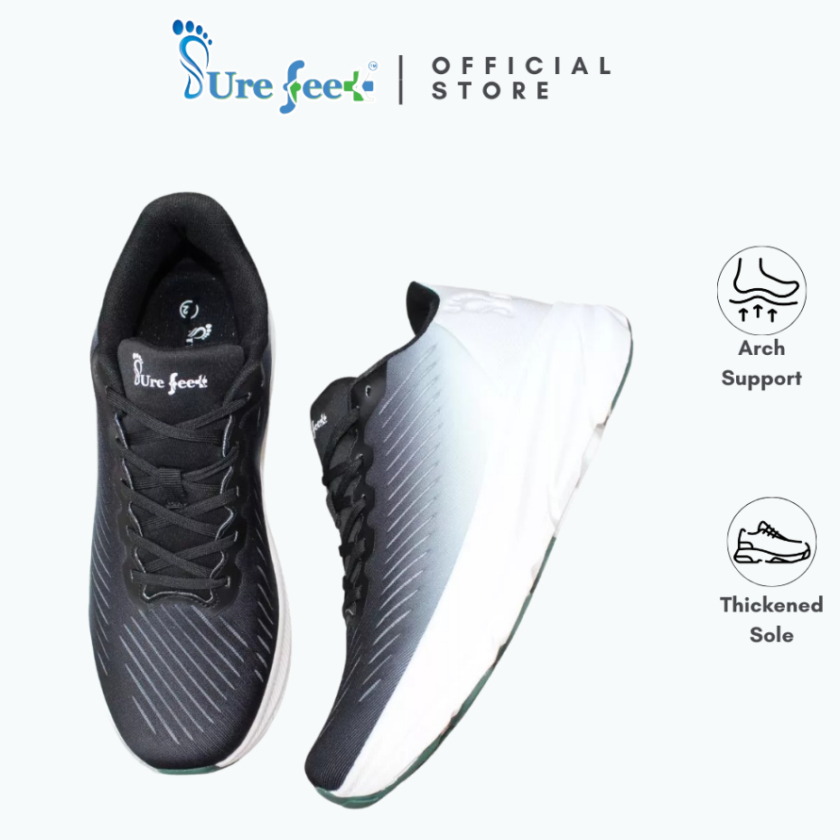 SURE FEET Men's Sport Shoes (SF2012) | Color: Black x White ...