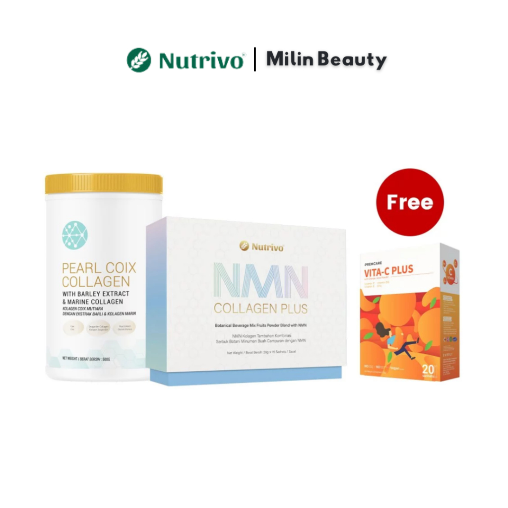 (Bundle) Nutrivo Pearl Coix Collagen 500g+ NMN 500mg Collagen Plus 20g ...