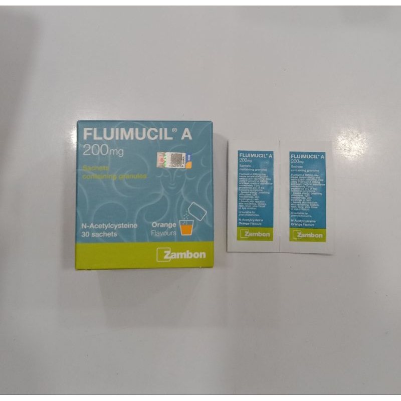 Fluimucil A 200mg Granules 2's (Orange) (For Reduce Phlegm) | Shopee ...