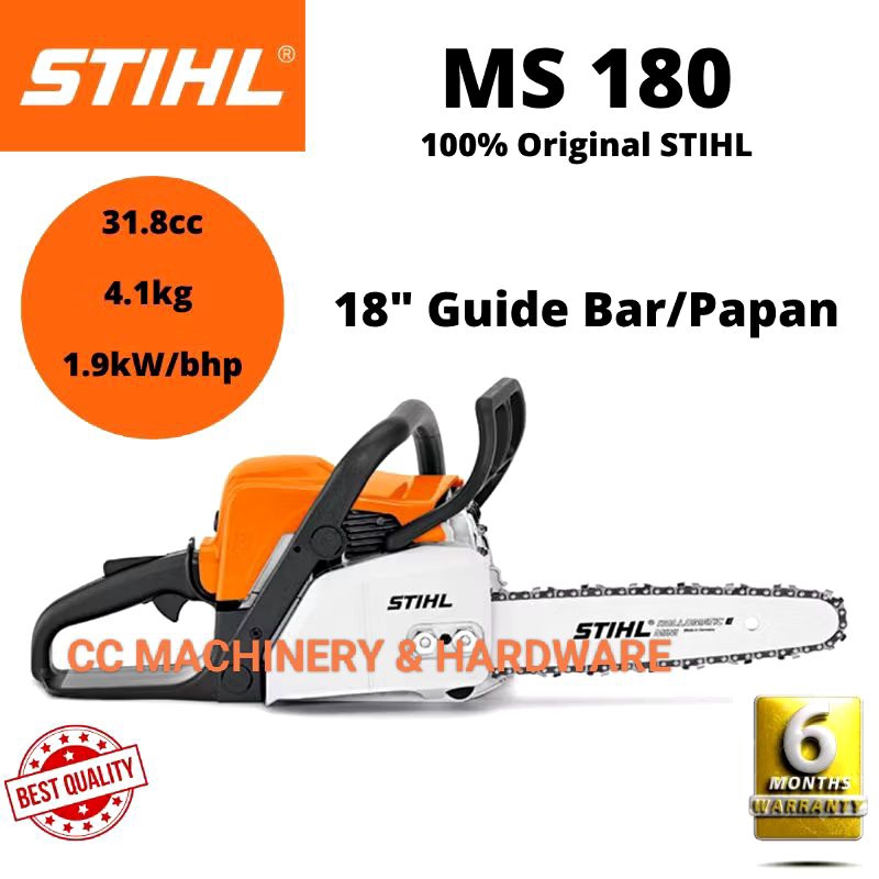 [100% ORIGINAL MADE IN GERMANY] STIHL MS180 18" Bar Chain Saw Chainsaw (Chain Bar Made In ...