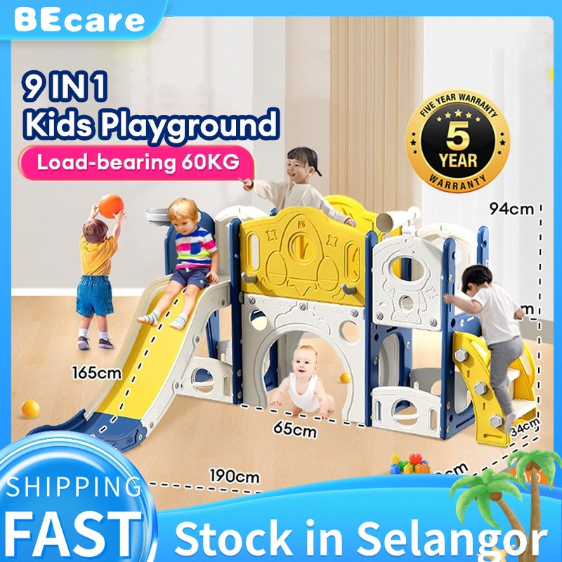 （9 in 1）playground kids gelongsor kanak kanak Slide Indoor Swing Basket ...