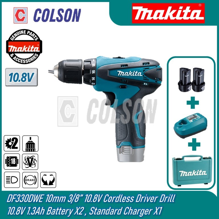 COLSON MAKITA DF330DZ (Solo)/ DF330DWE 10mm 3/8" 10.8V Cordless Driver Drill | Shopee Malaysia