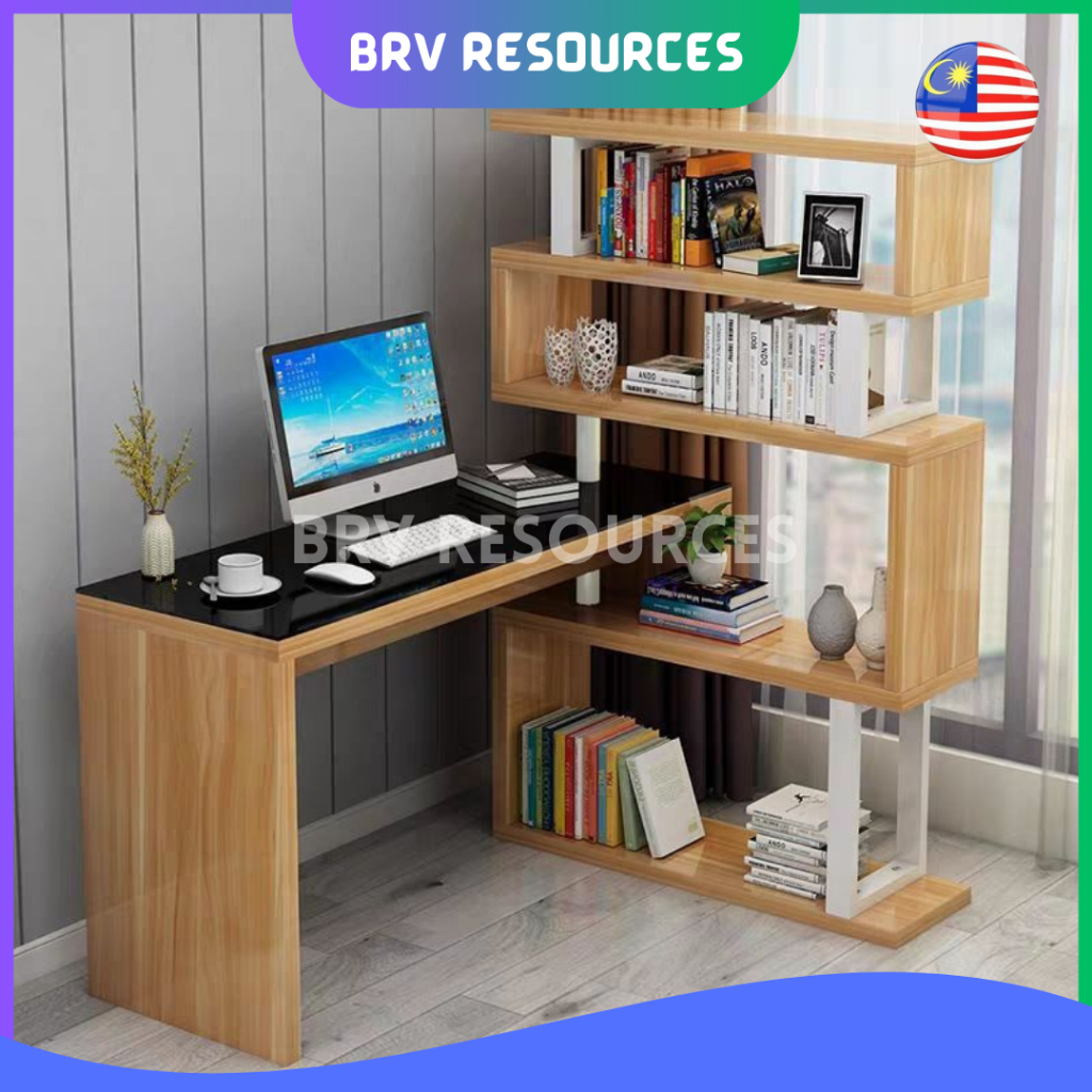 4 Tier L-Shape Rotating Corner Home Office Computer Laptop PC Gaming ...