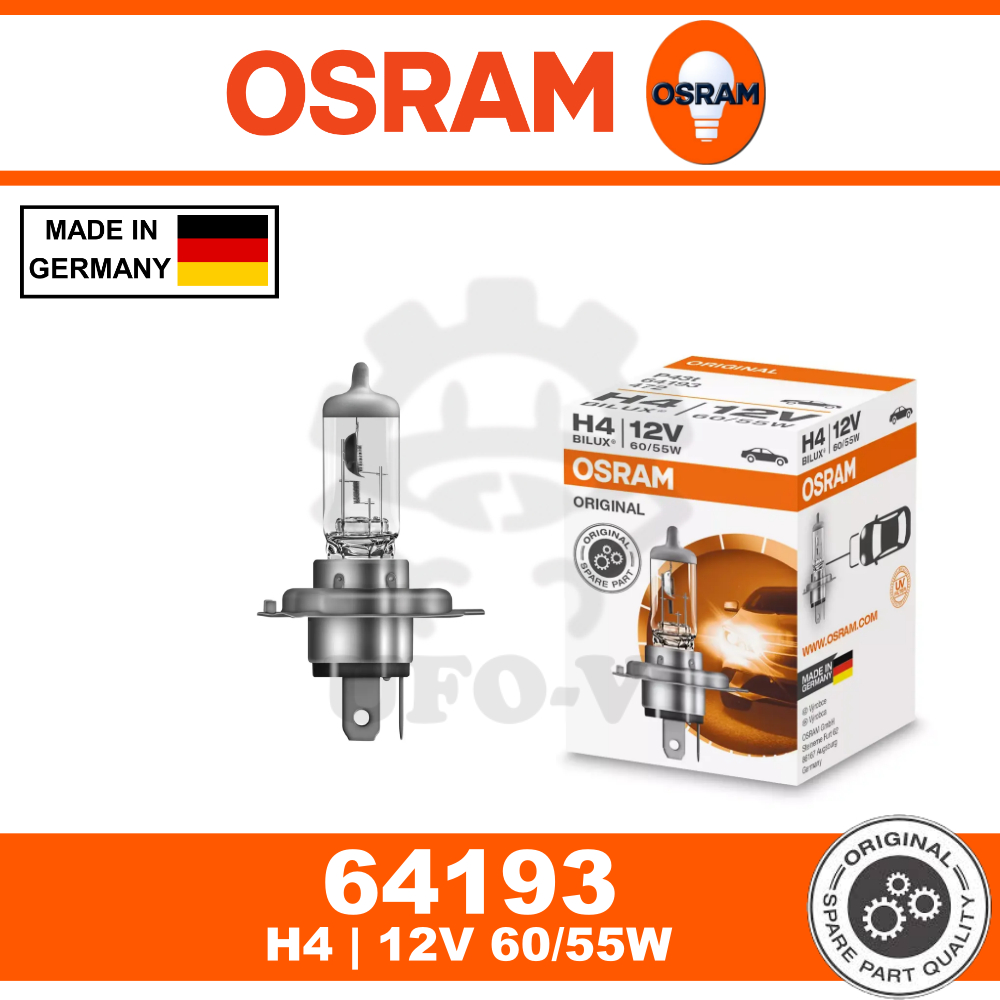 64193 OSRAM Original Made in GERMANY Halogen Light Car Bulb H4 12V 60 ...