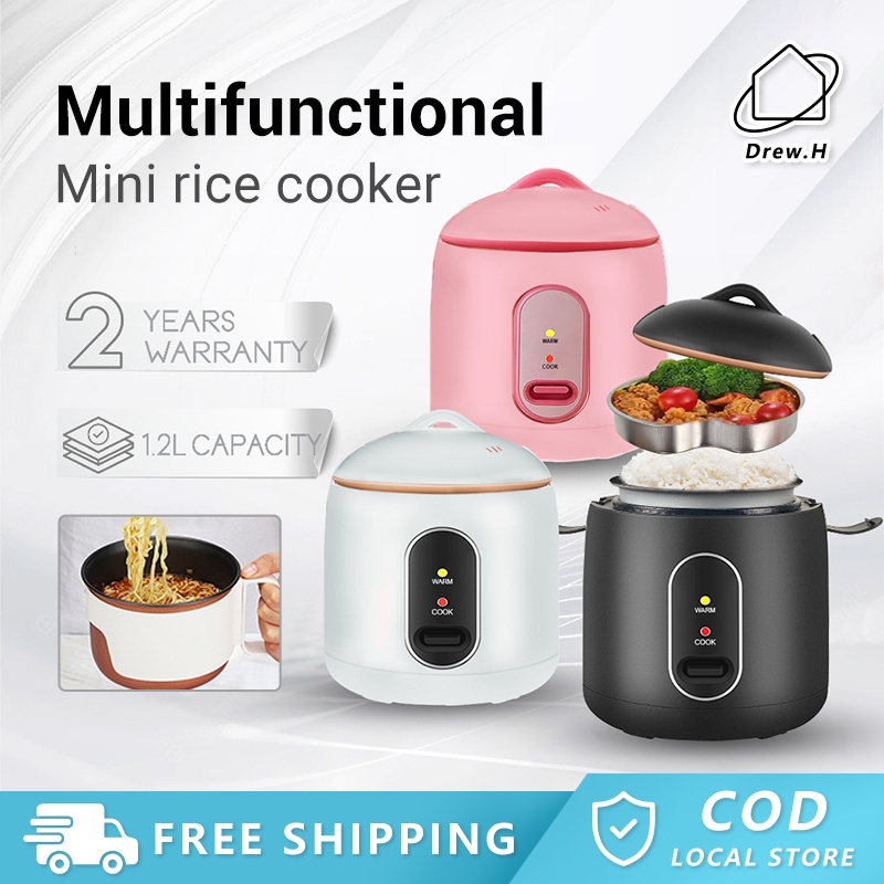Mini Rice Cooker electric caldronwith Non-stick Pot and Steamer (1.2L ...