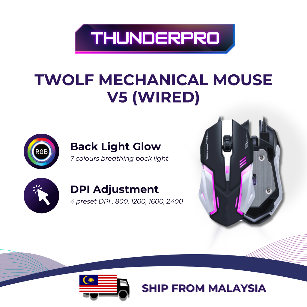 Mechanical Gaming Mouse V5 RGB Light Breathing Light USB Mouse Desktop ...