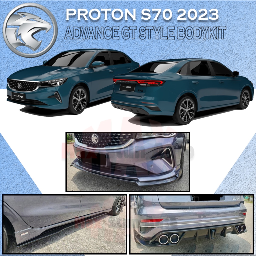 PROTON S70 2024 ADVANCE GT STYLE FULL SET SKIRTING (FRONT SKIRT, SIDE ...