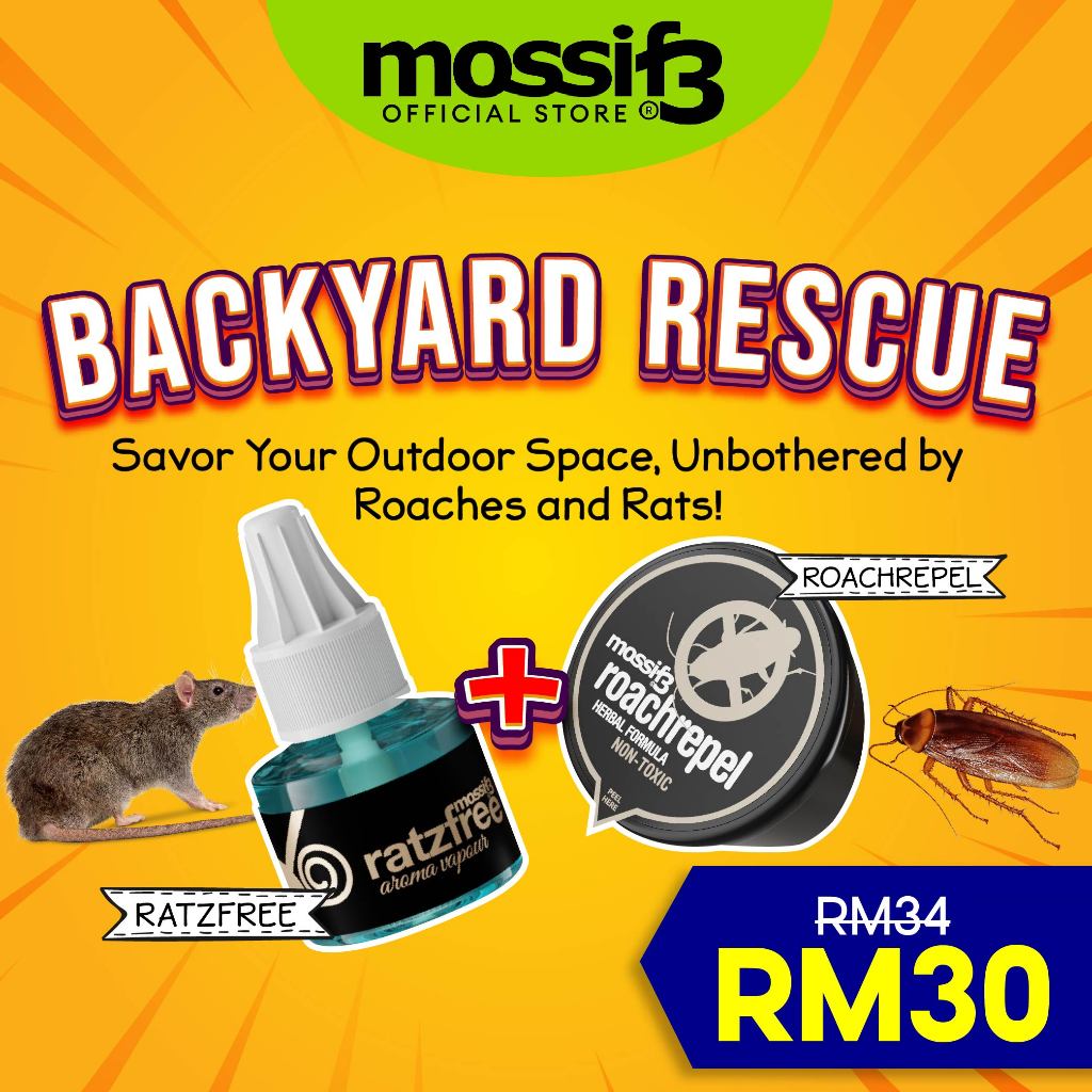 (BUNDLE OF 2) Mossif3 Backyard Rescue Ratzfree Natural Ubat Tikus ...