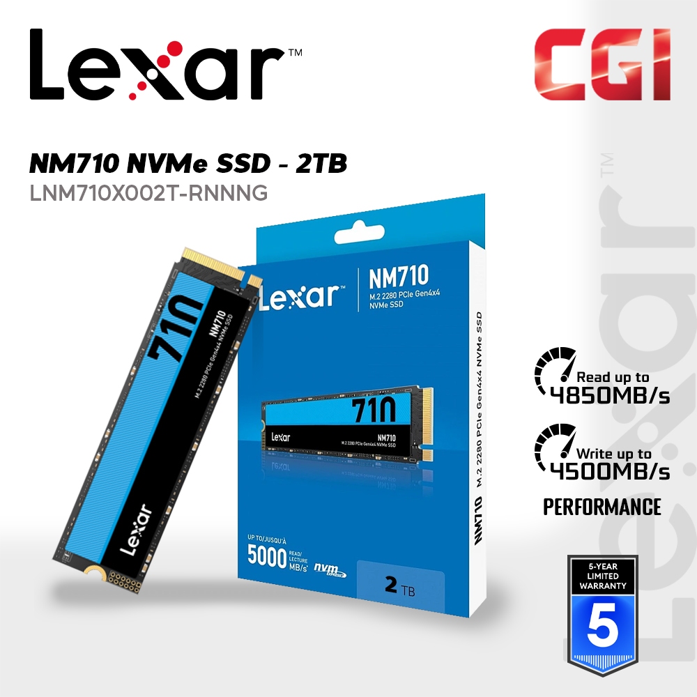Lexar NM710 2TB M.2 2280 PCIe Gen4x4 NVMe SSD - LNM710X002T-RNNNG ...