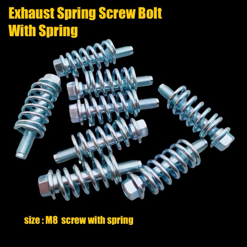 M8 & M10 Car Exhaust Spring Skru Screw Bolt & Spring Set Universal ...