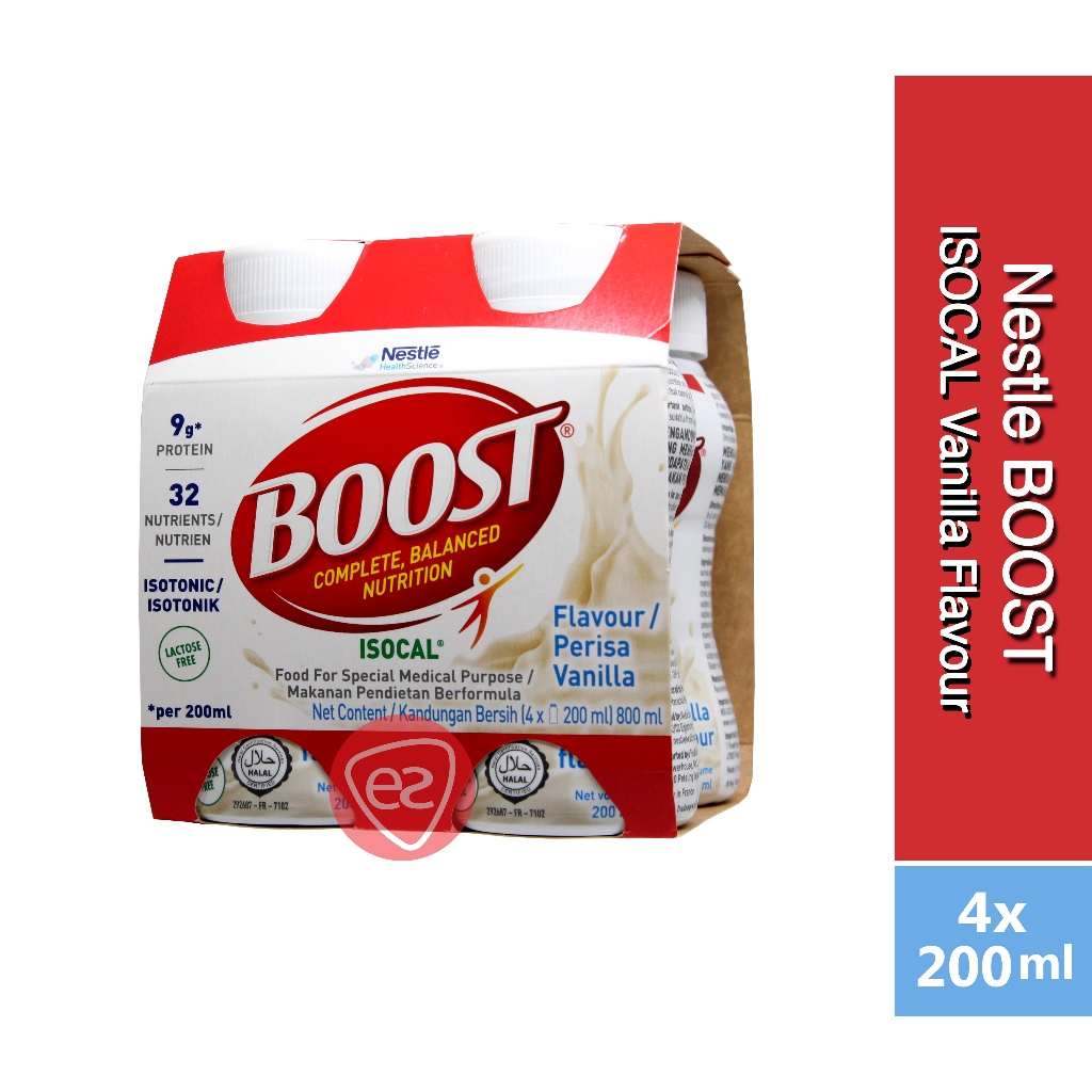 Nestle Boost Isocal 4 x 200ml (Vanilla Flavour) Complete Balanced ...