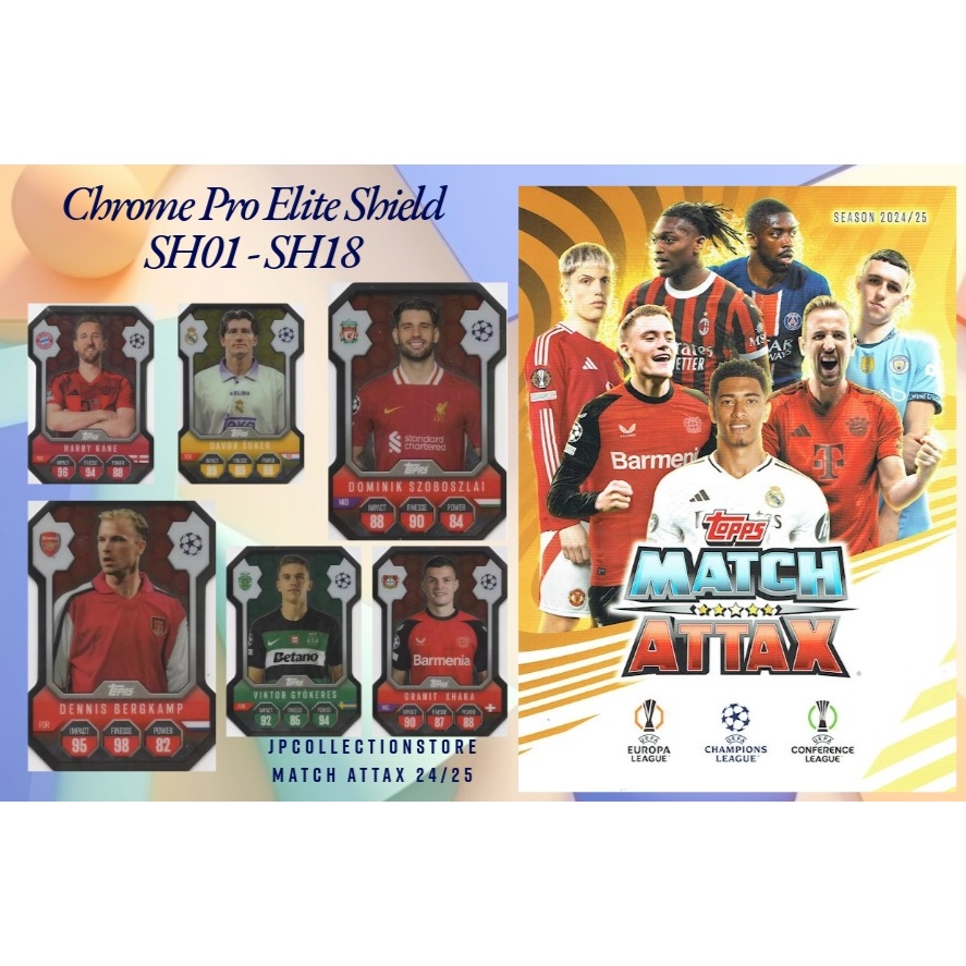[Chrome Pro Elite Shield (SH01-SH18)] 2024/25 Match Attax Football ...