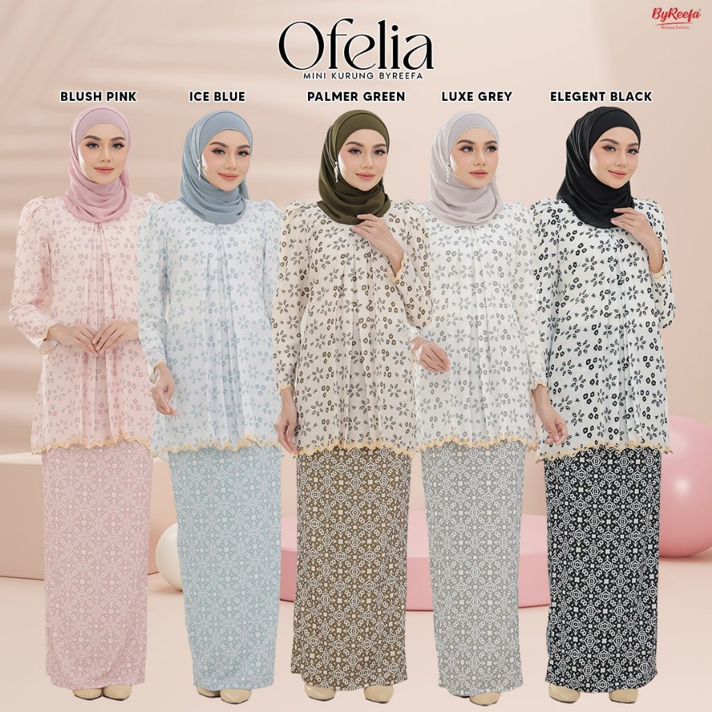 ByReefa | Mini Kurung OFELIA | Labuh Bawah Pinggul | Kain Susun ...