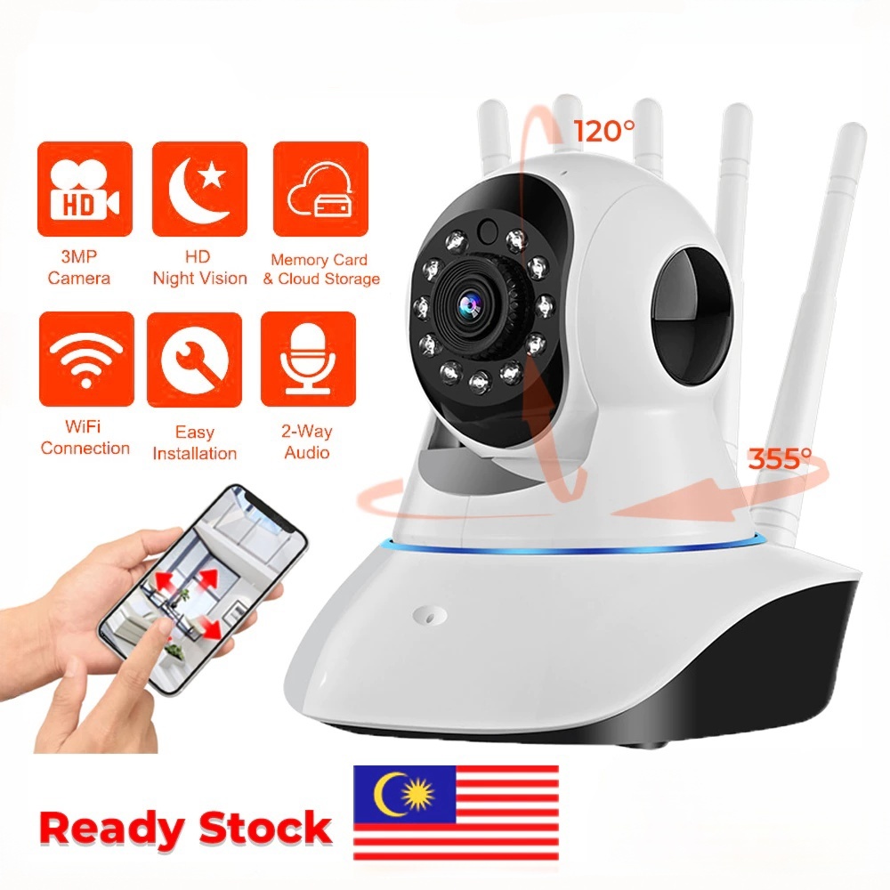 5 Antenna WIFI Camera CCTV Hotspot Wireless IP 1080P Full HD Baby ...