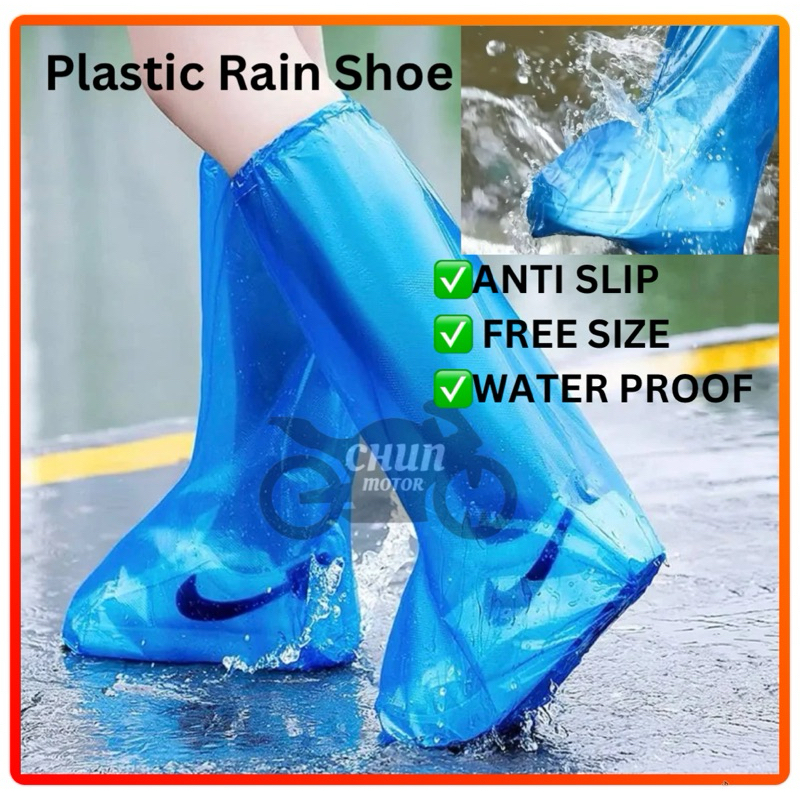 Plastic Rain Shoes Cover Motorcycle / Kaki Penutup Kasut Plastik Anti ...
