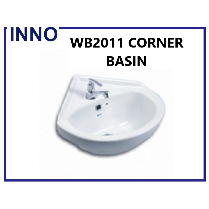 INNO Corner Wall Hung Basin (WHITE)/ Sinki Tandas Sudut Kecil | Shopee ...