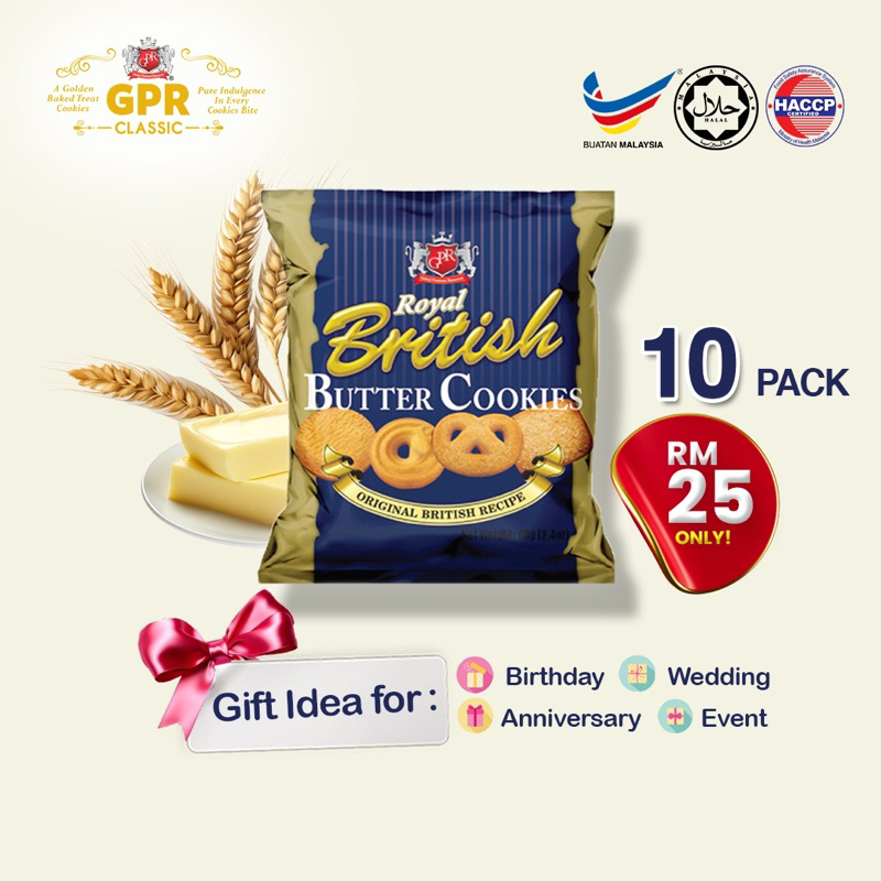 GPR Classic Biskut Mentega Foil 60g Butter Cookies – Doorgift Majlis Kahwin | Shopee Malaysia