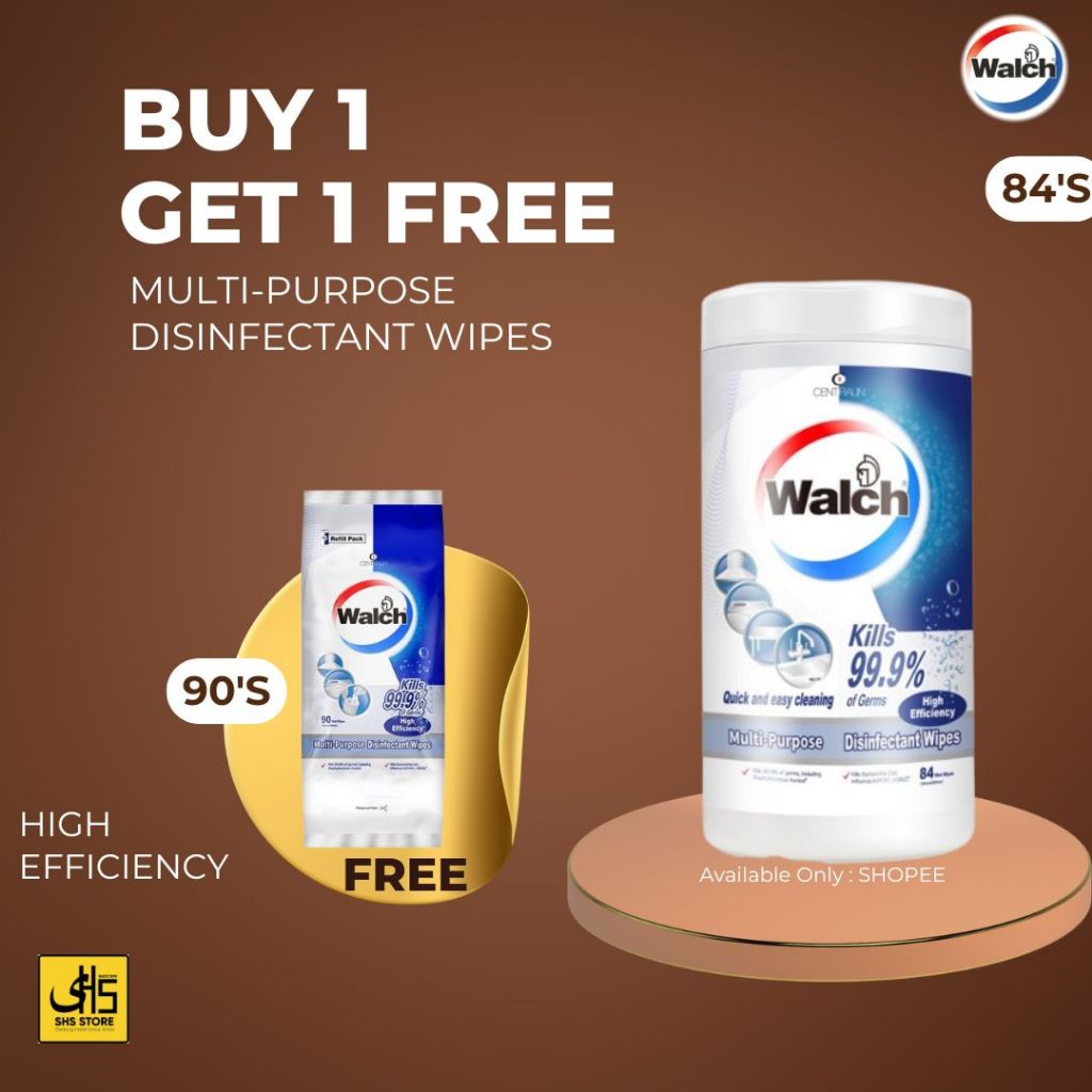BUY1FREE1!! Walch Multi-purpose Disinfectant Wipes 84 Wipes CLEARANCE ...
