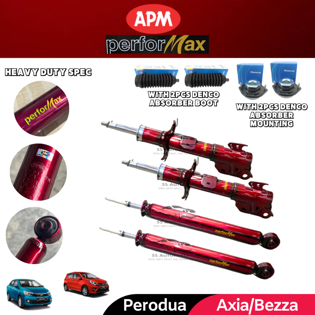 APM Performax Perodua Axia, Bezza Heavy Duty Sport Gas Absorber Front ...