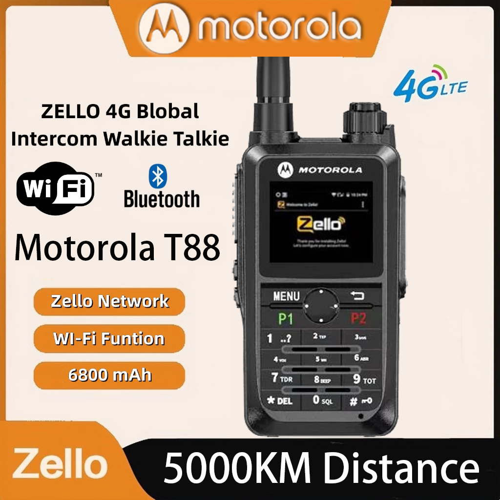 Zello Motorola walkie talkie T88 5000KM 6800mAh SIM card 4G 5G WIFI ...