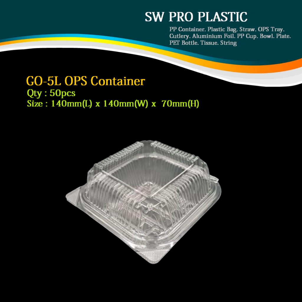 GO-5L Hamburger Box with Lock/ Bekas Burger/ Bakery Plastic Clear ...